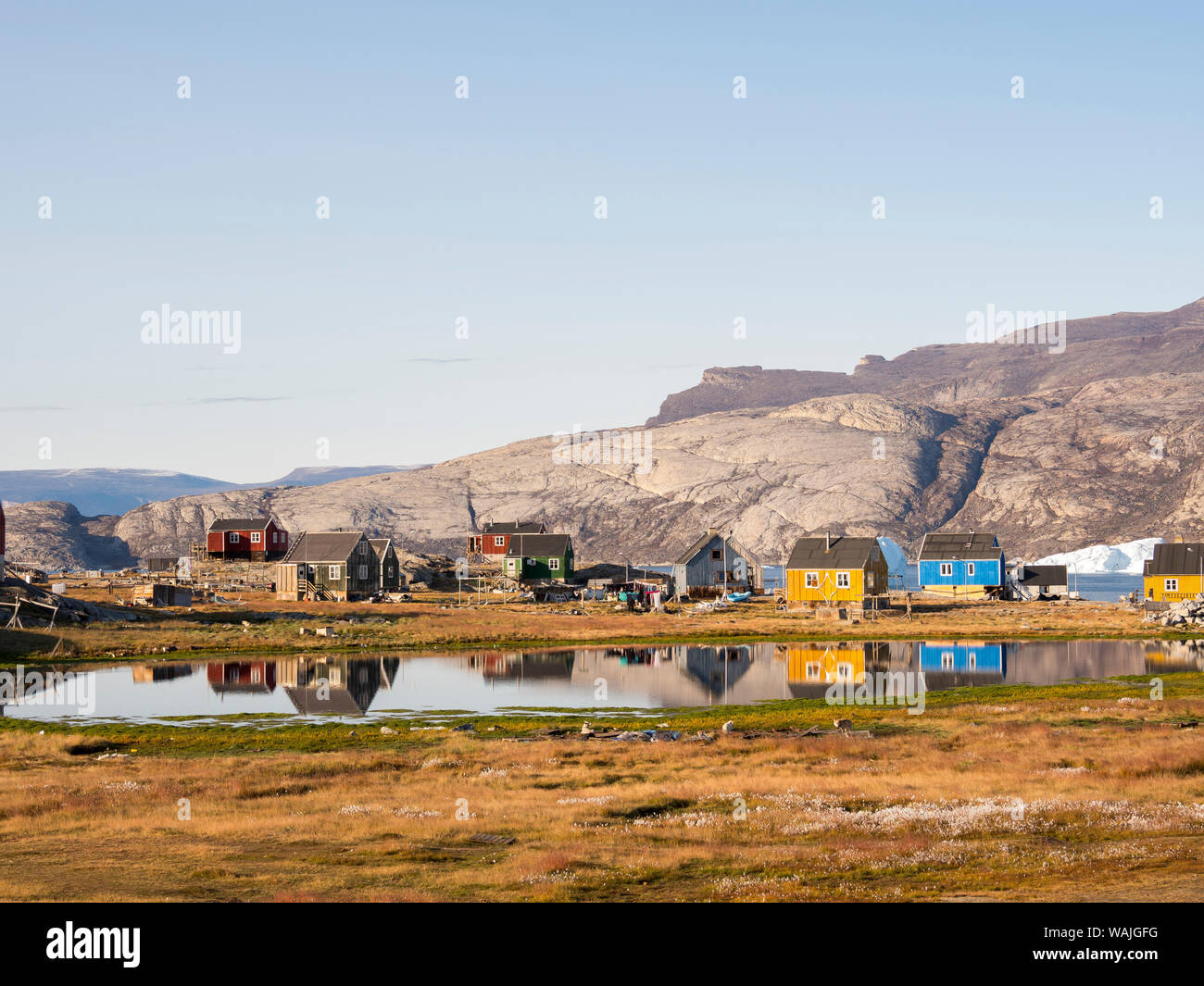 Ikerasak, a small traditional fishing village on Ikerasak Island in the ...