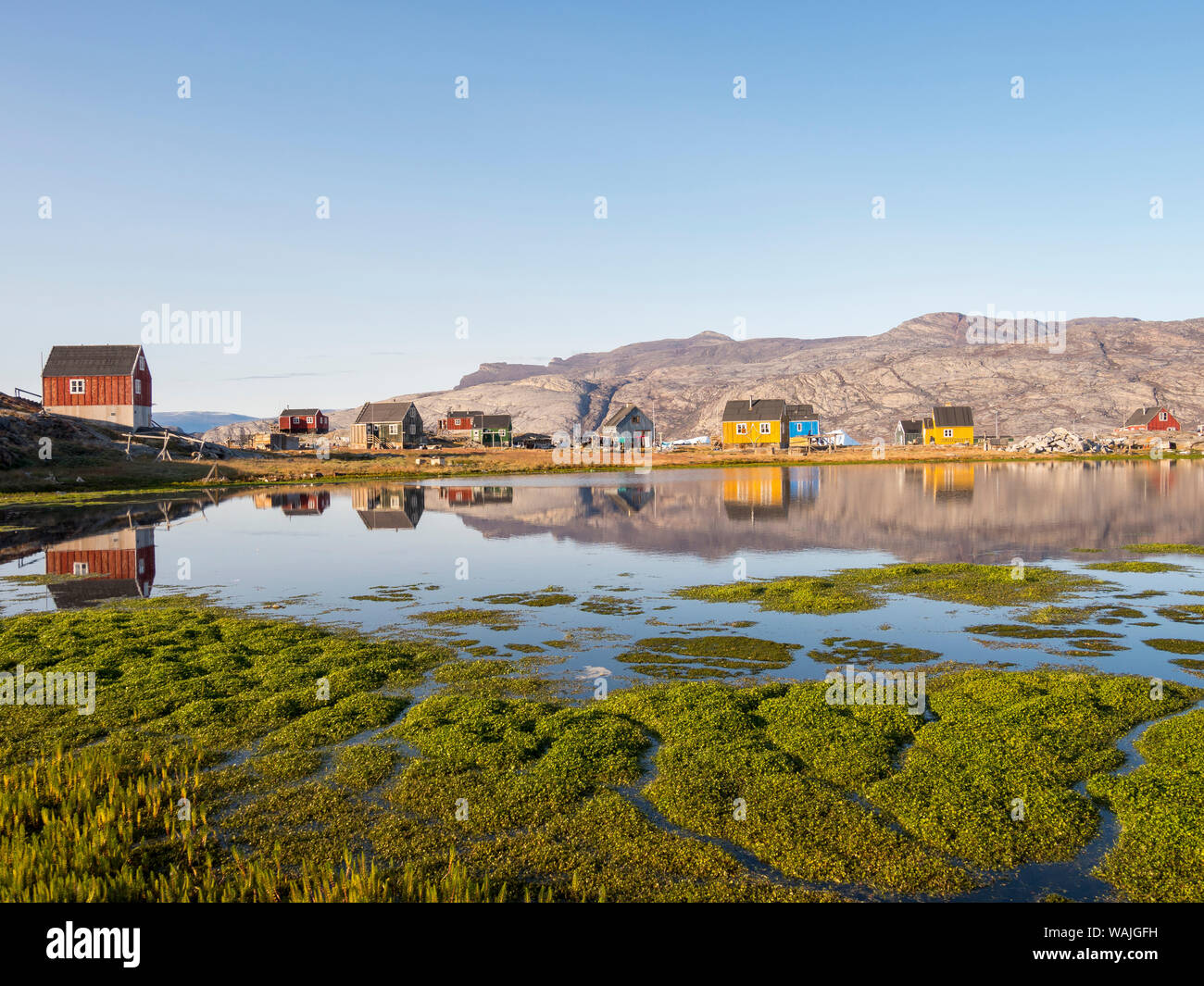 Ikerasak, a small traditional fishing village on Ikerasak Island in the ...