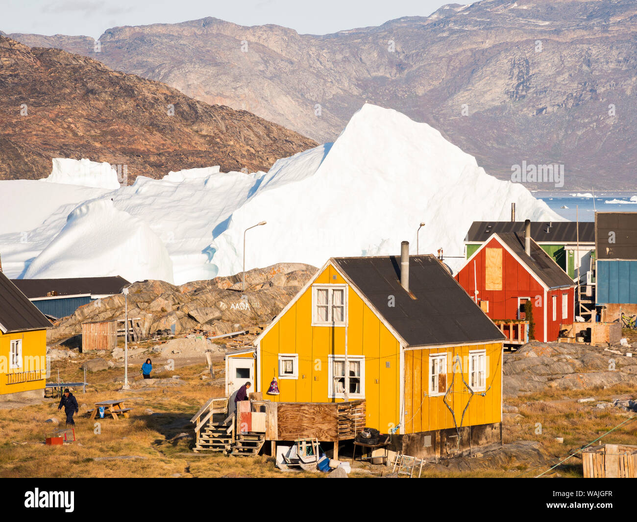 Ikerasak, a small traditional fishing village on Ikerasak Island in the ...