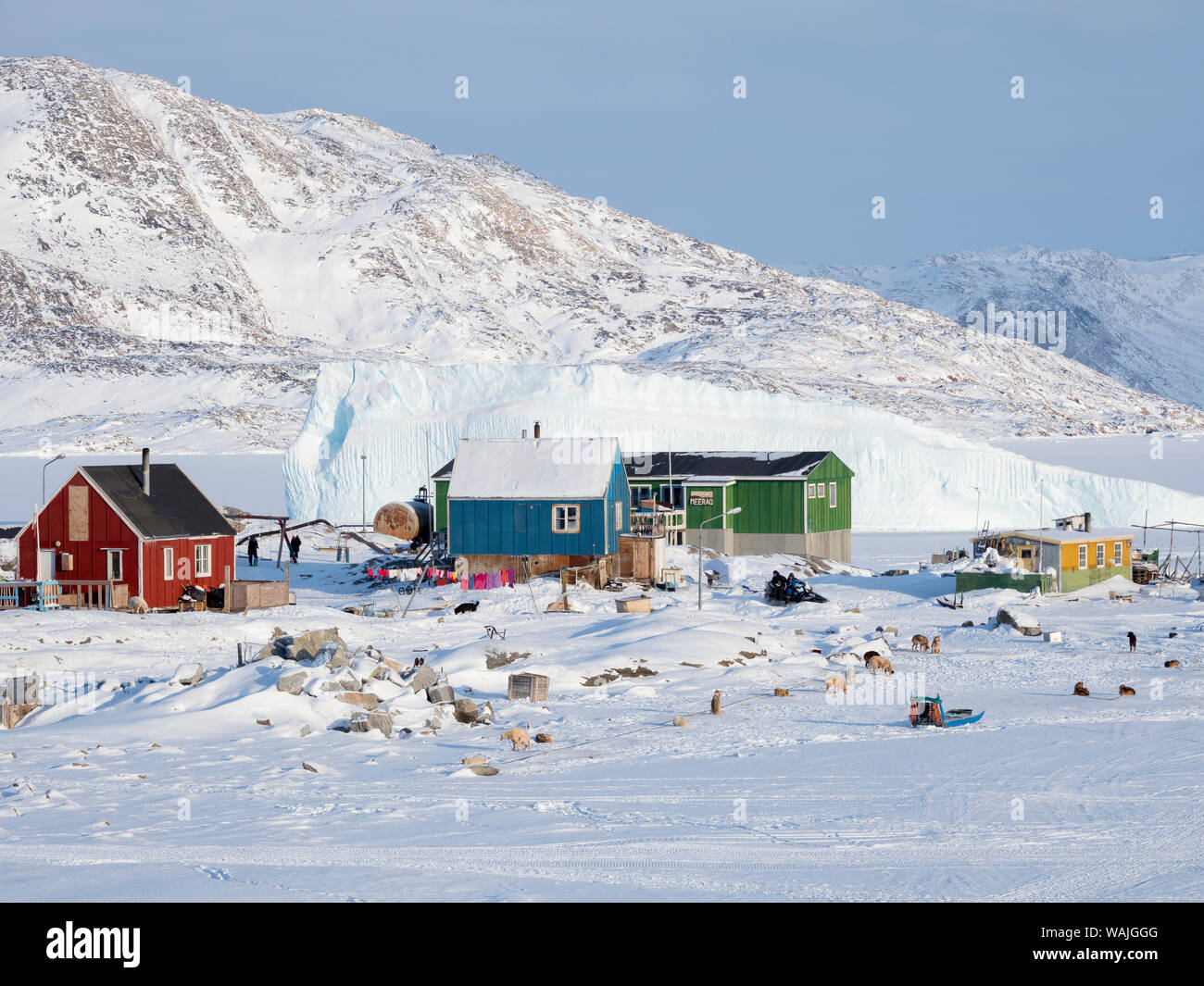 Ikerasak fishing village in the Uummannaq fjord system north of the ...