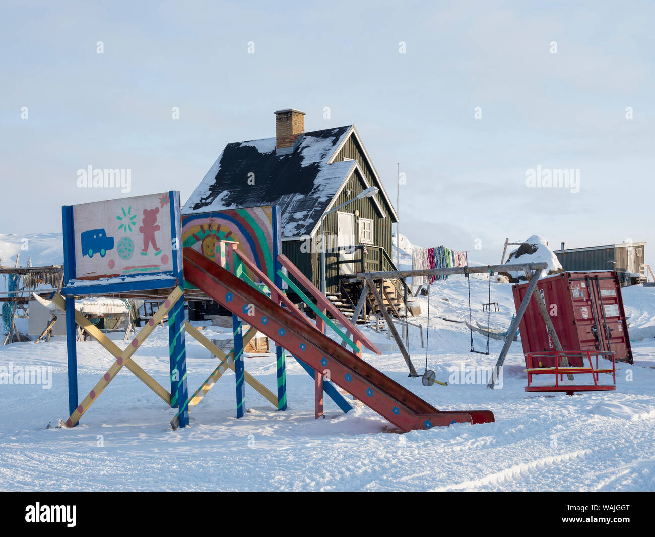 Ikerasak fishing village in the Uummannaq fjord system north of the ...