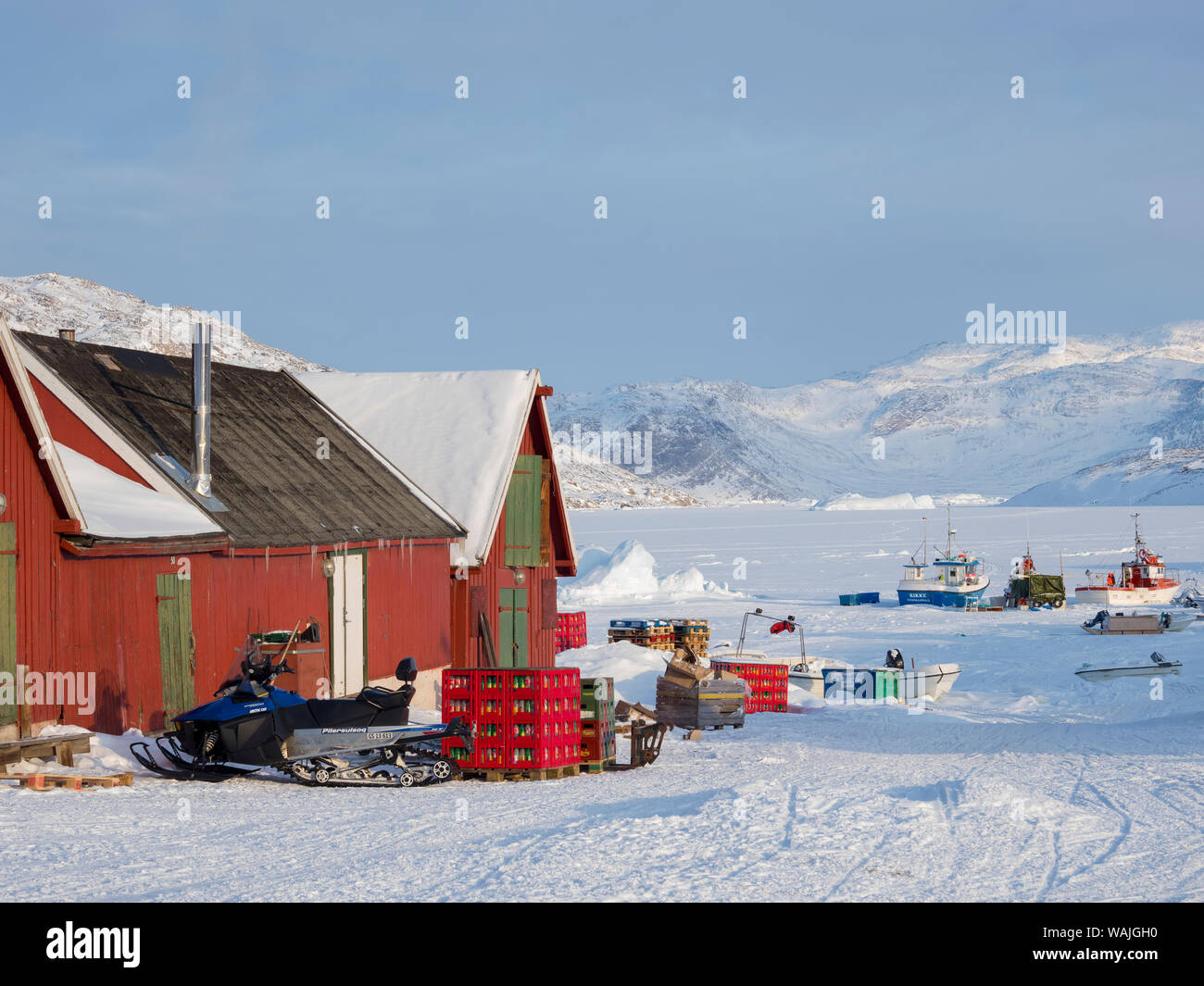 Ikerasak fishing village in the Uummannaq fjord system north of the ...
