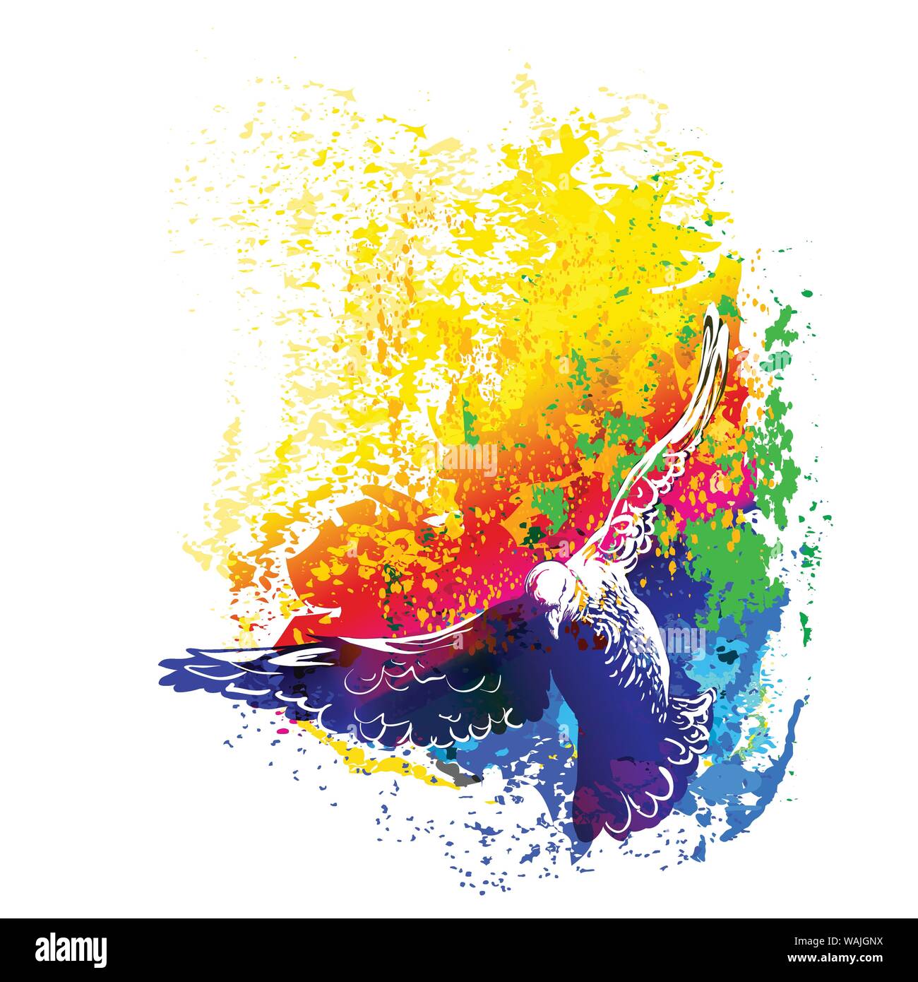 Birds flying. Hand drawn illustration Stock Vector Image & Art - Alamy