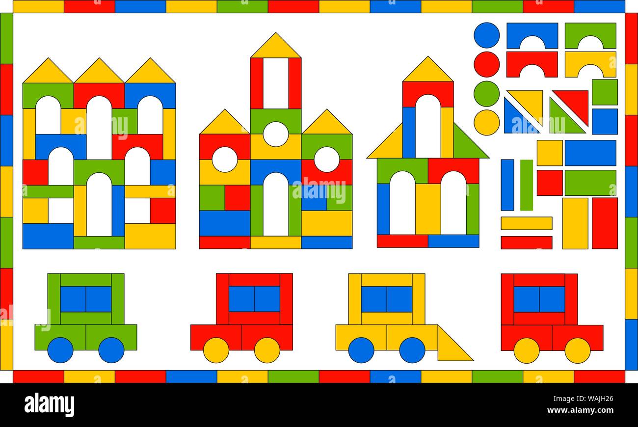 Children s Designer. Multicolored building kit. Developing game for ...