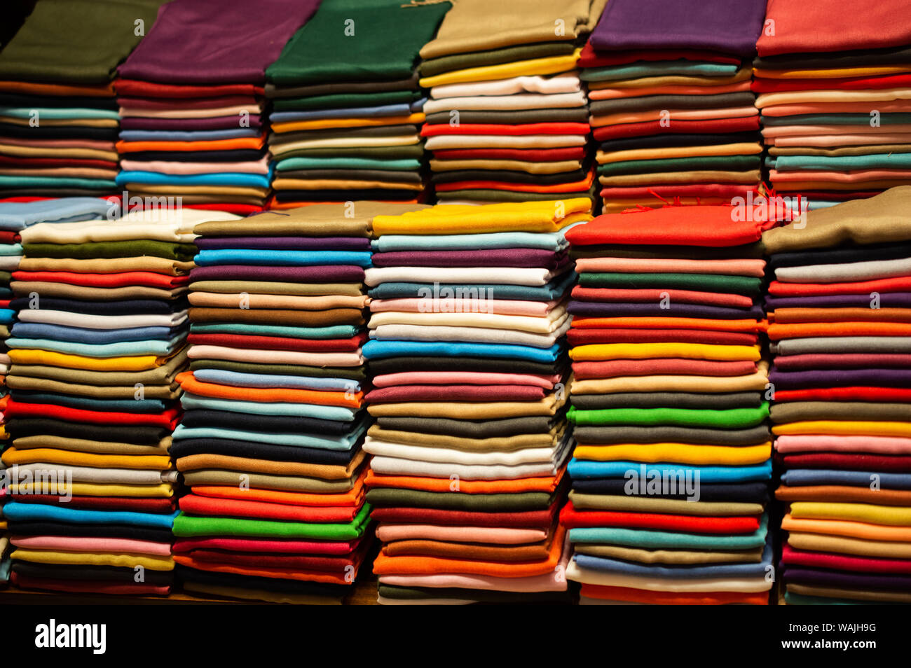 Examples of colorful fabric of various color and type Stock Photo - Alamy