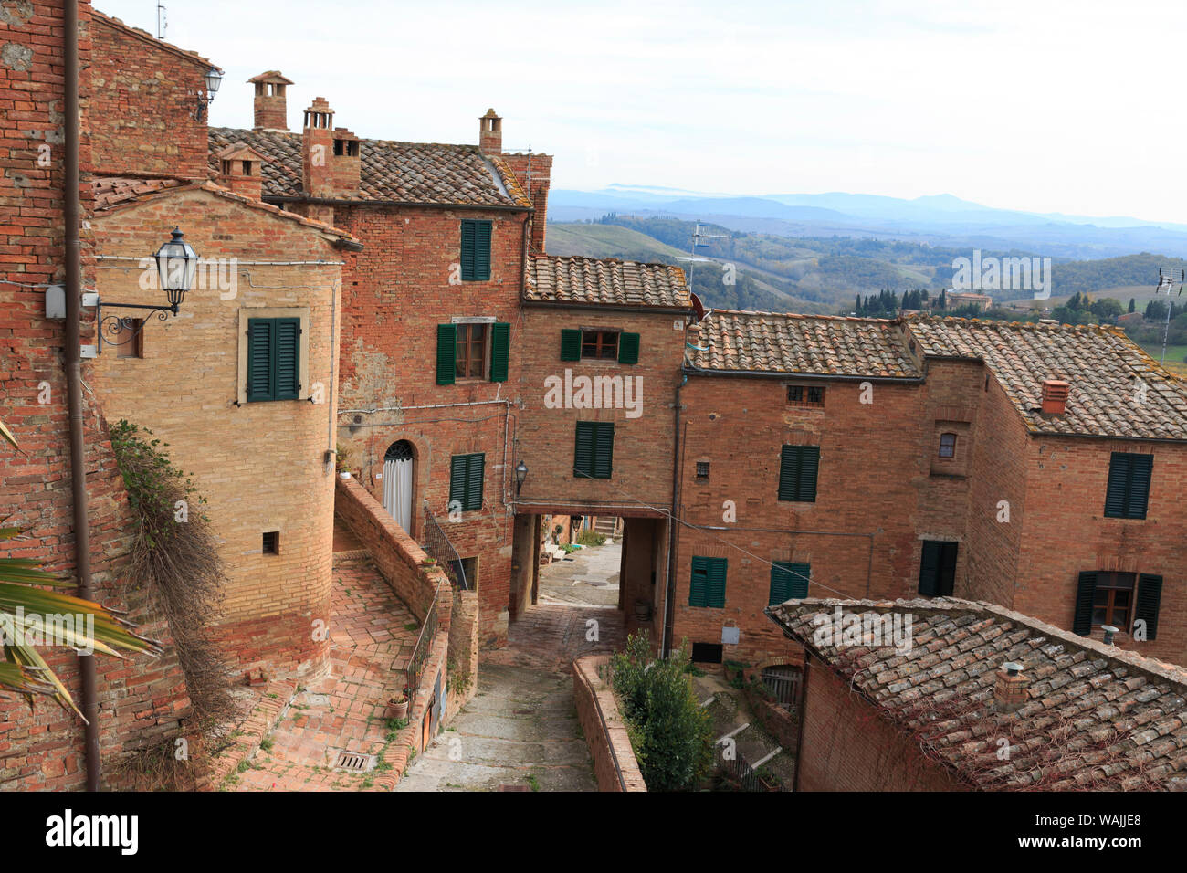 Italy, Tuscany, province of Siena, Chiusure. Hill town, center of the ...