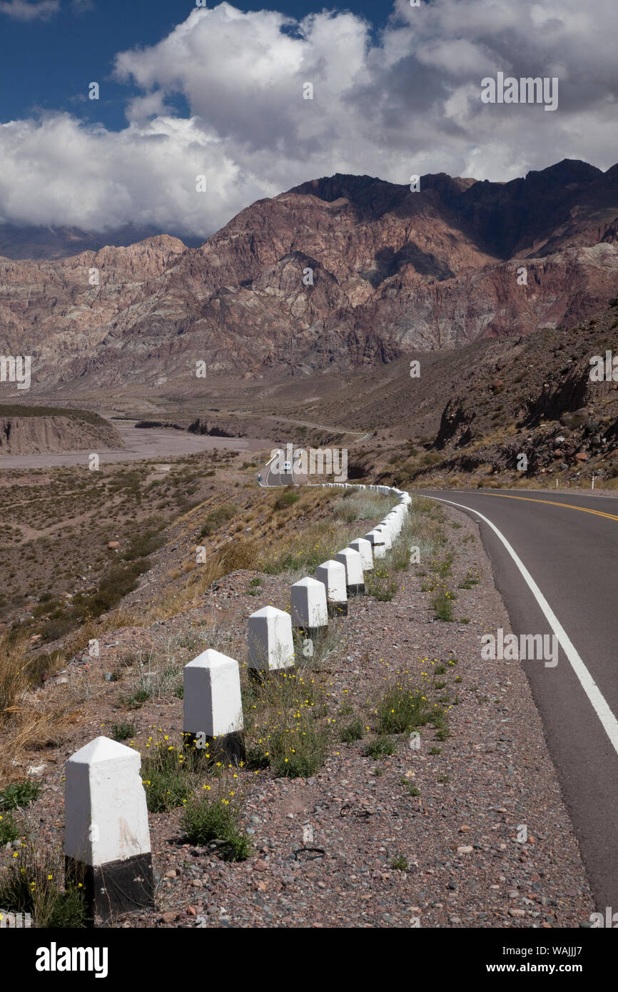 South America, Andes Mountains, Argentina. Highway winds through the ...
