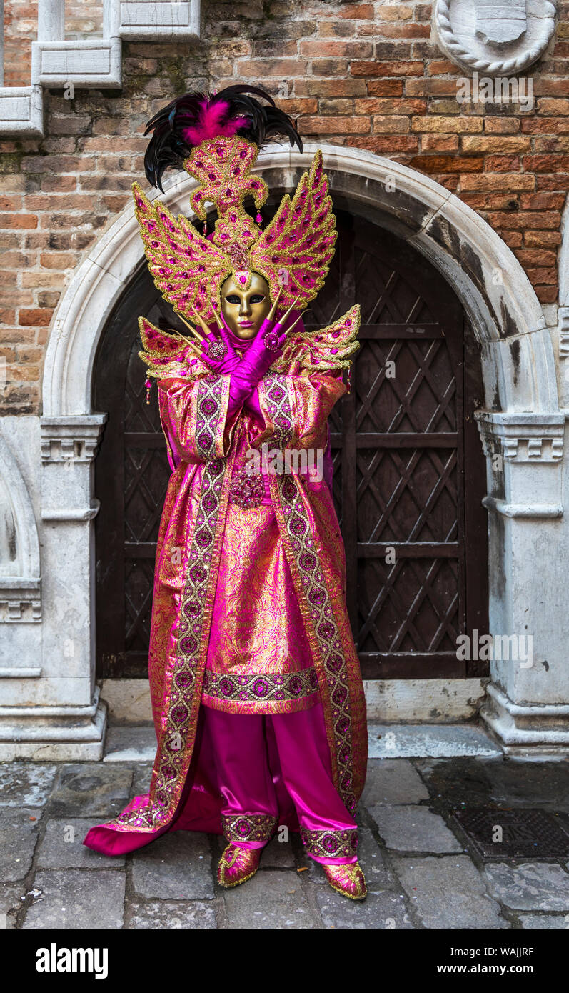 Italy, Venice. Pretty in pink for Carnevale (MR Stock Photo - Alamy