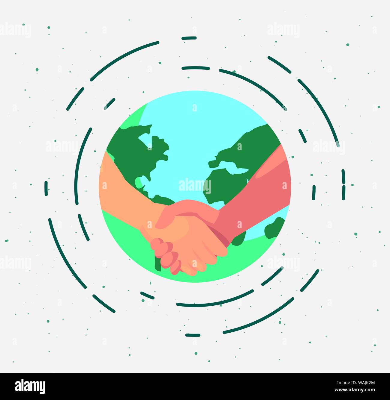 world handshake greeting icon flat design vector illustration Stock ...