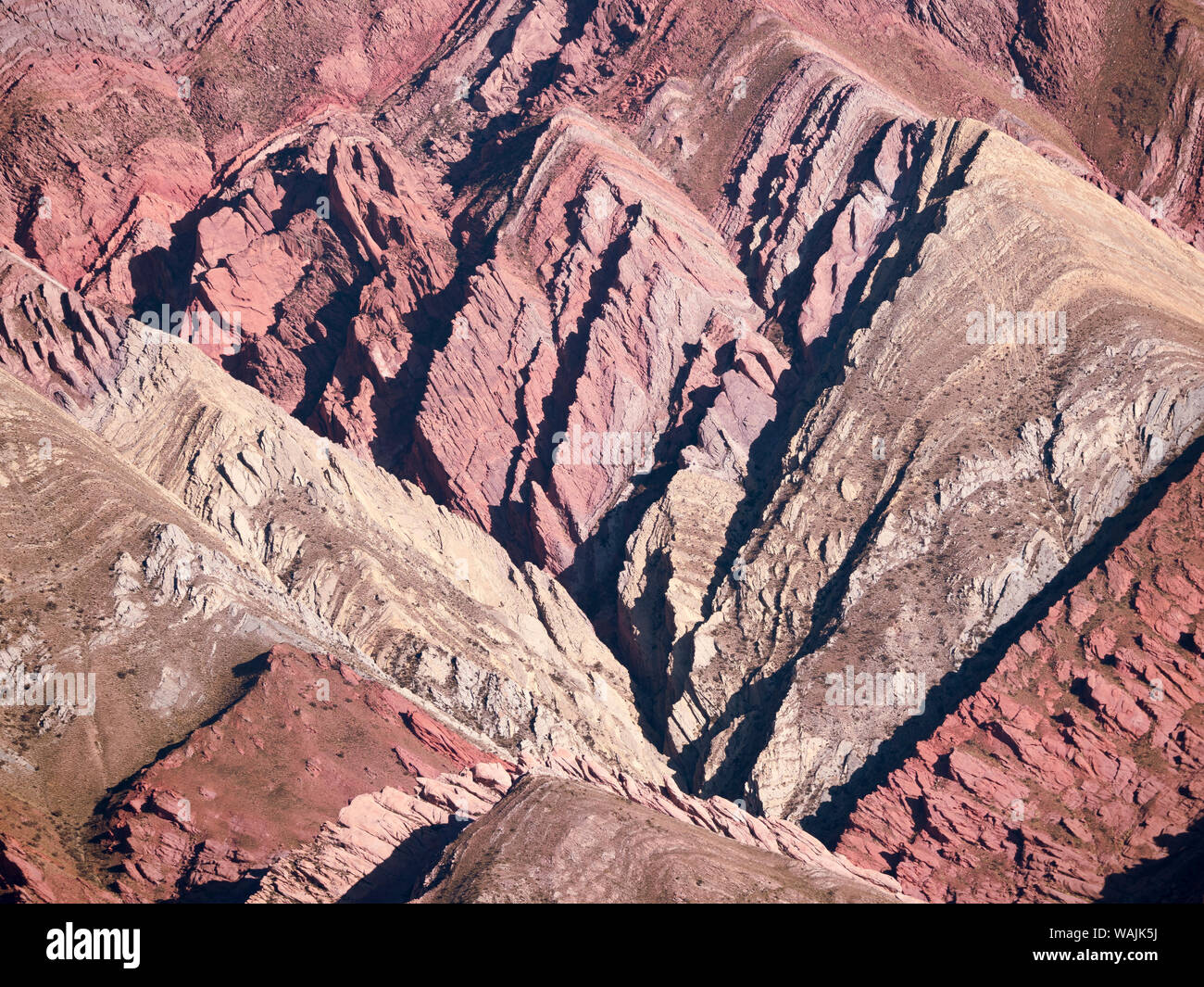 Iconic rock formation Serrania de Hornocal in the canyon Quebrada de ...