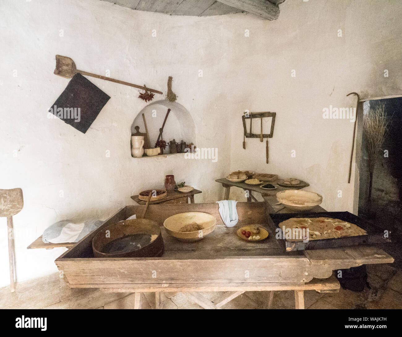 Italy, Alberobello. Interior of a traditional trulli house Stock Photo ...