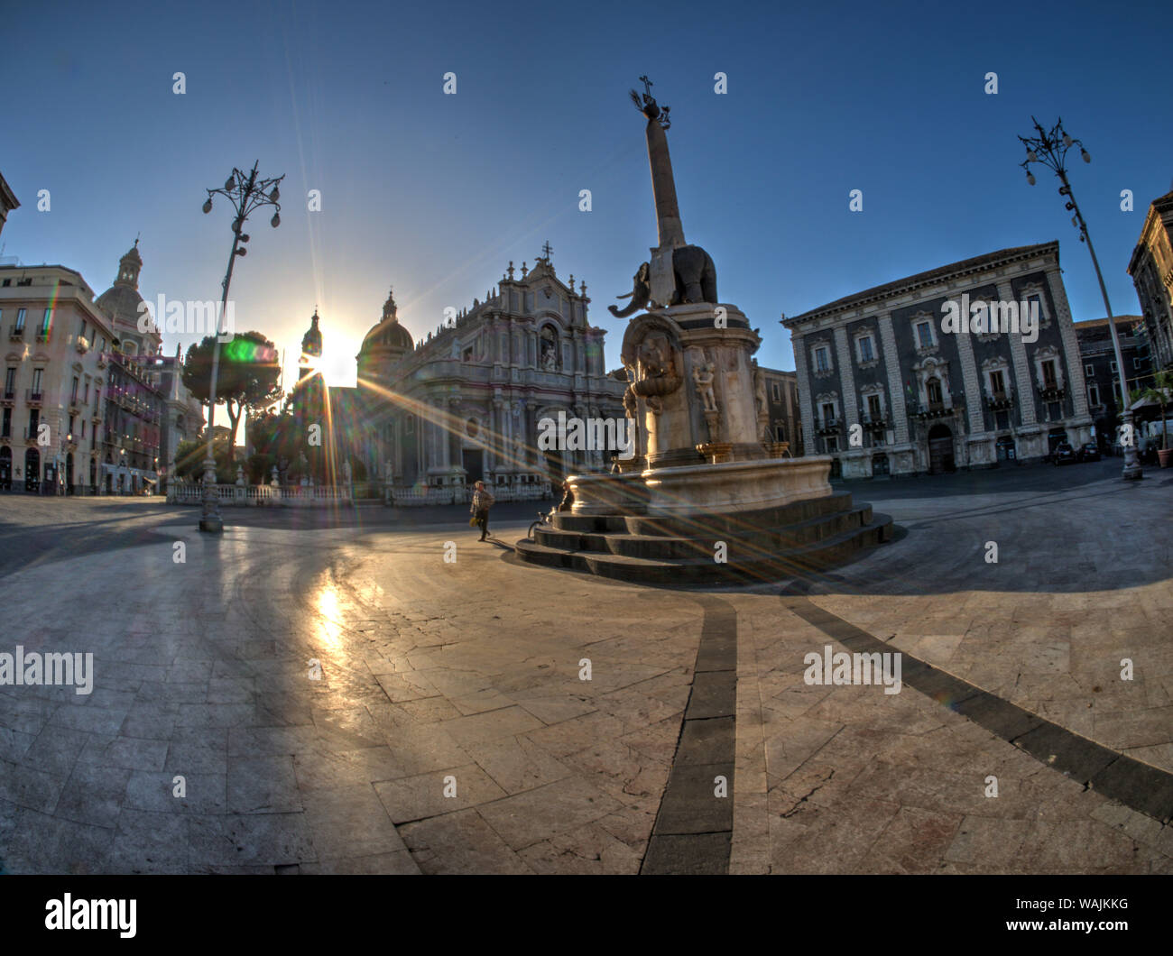 Italy, Sicily. Catania, statue of a lava elephant (symbol of the city ...