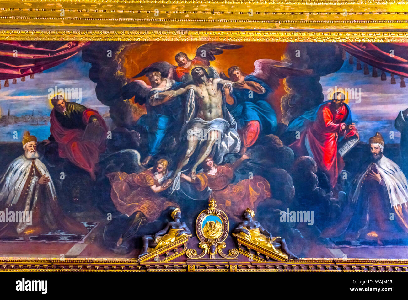 Jesus and angels paintings, Palazzo Ducale (Doge's Palace), Venice ...