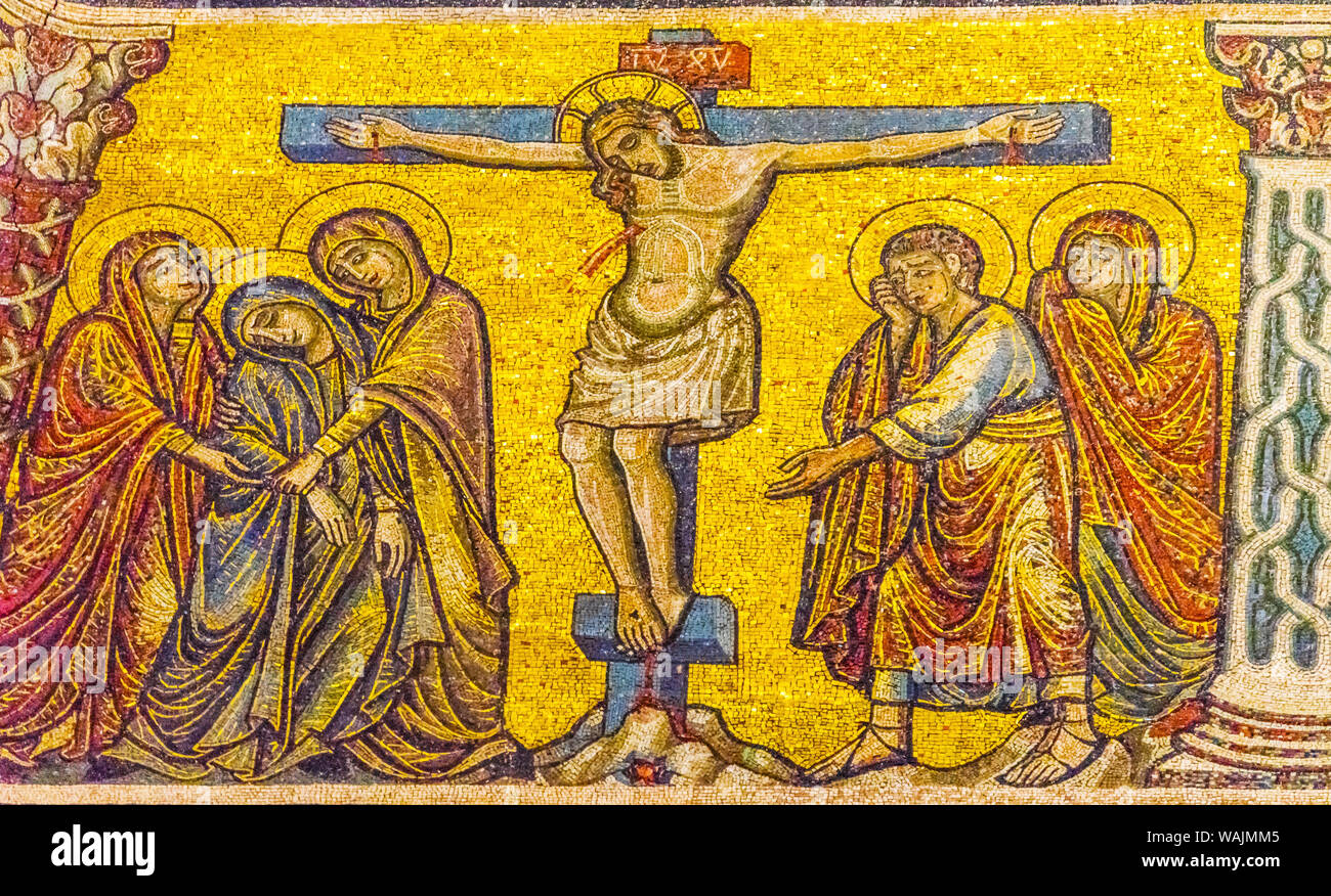 Mosaic of jesus in cross hi-res stock photography and images - Alamy