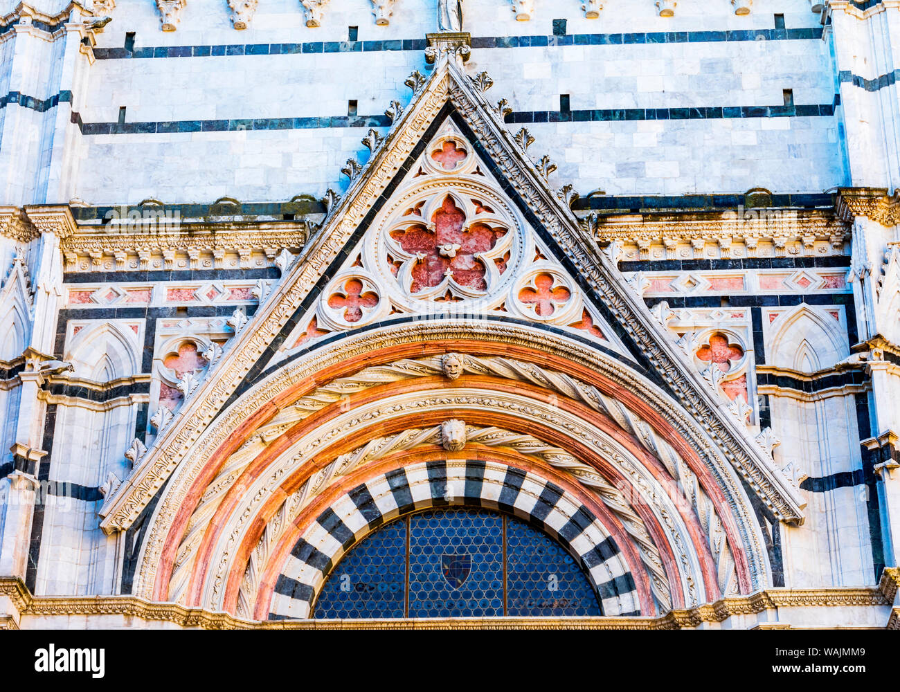 Facade of Baptistery Cathedral, Siena, Italy. Completed from 1215 to ...