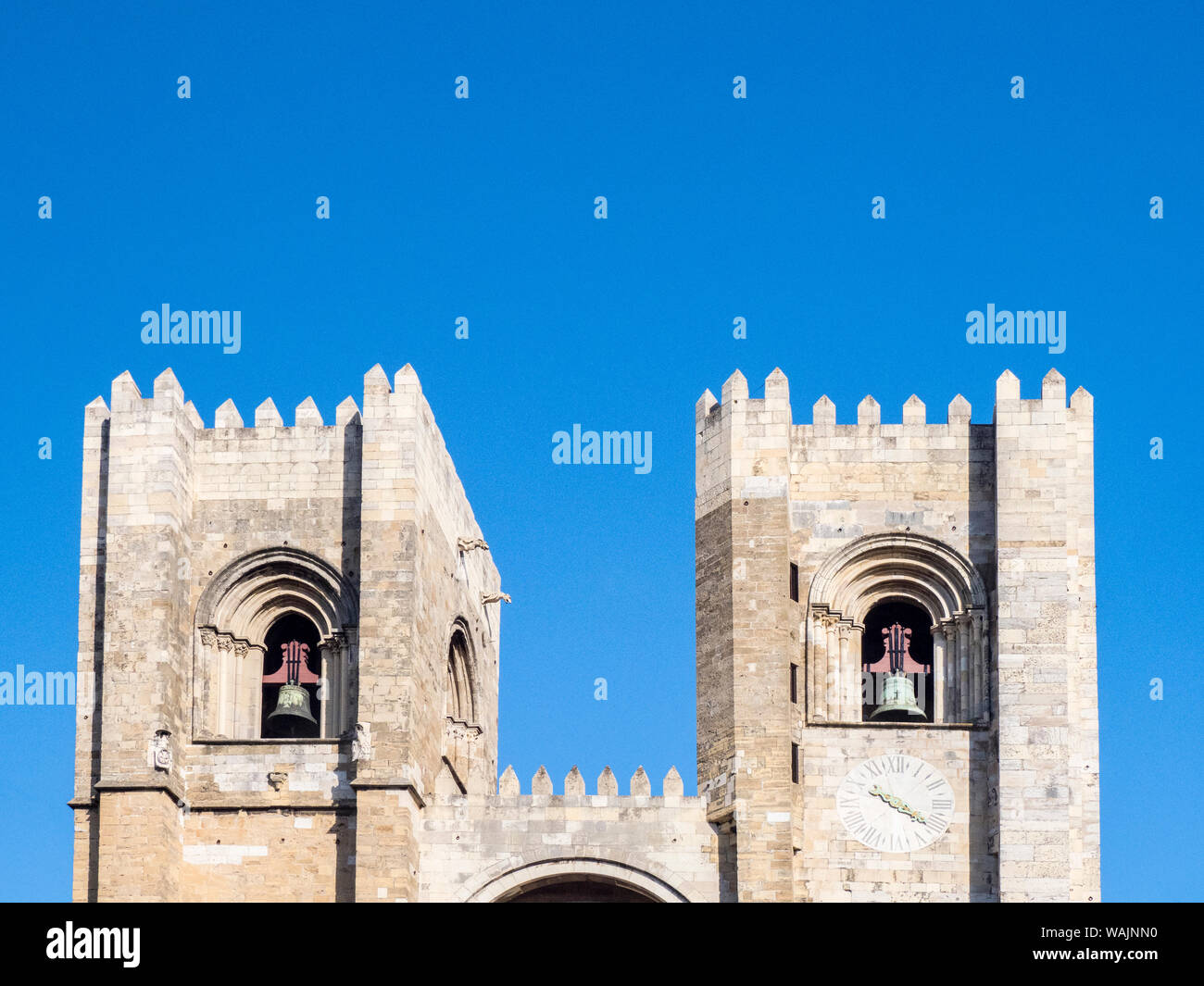 Portugal, Lisbon. Bell towers of the Lisbon Cathedral Stock Photo - Alamy