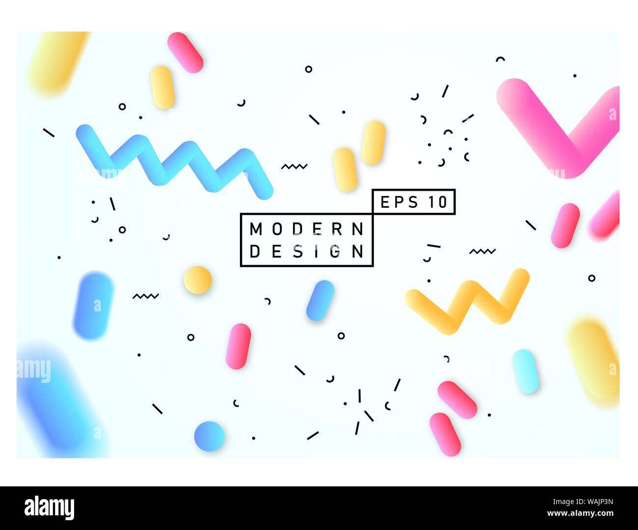 Trendy geometric elements memphis card. Seamless memphis pattern for tissue and postcards ...