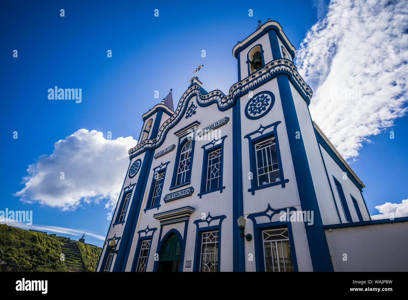 Portugal, Azores, Terceira Island, Praia da Vitoria. Igreja do Santo ...
