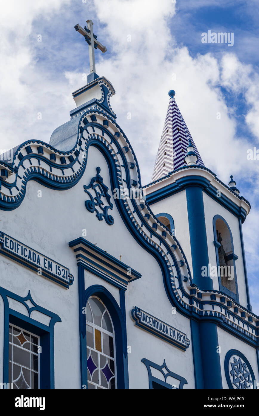 Portugal, Azores, Terceira Island, Praia da Vitoria. Igreja do Santo ...