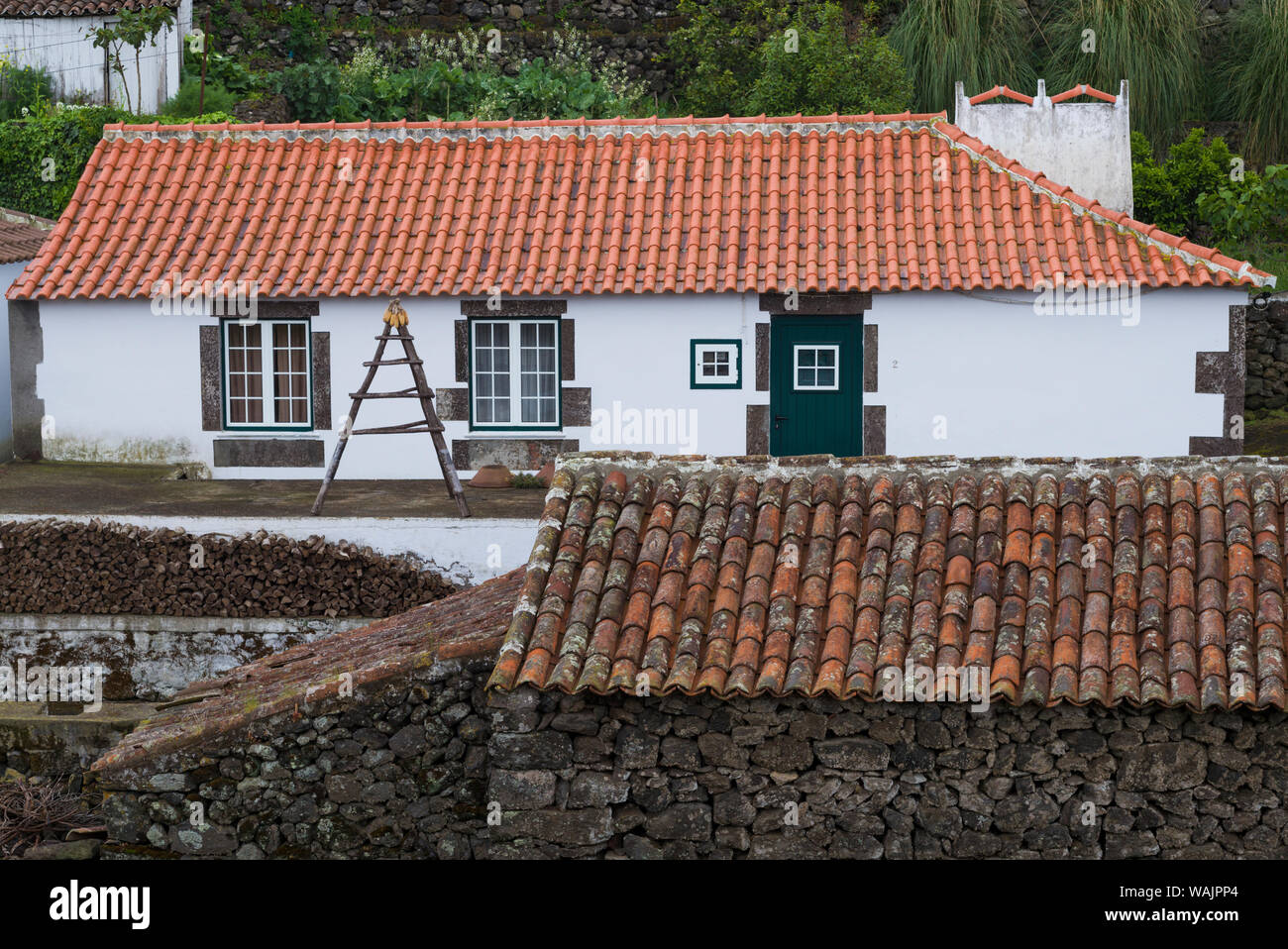 Portugal, Azores, Terceira Island, Altares. Traditional house Stock ...