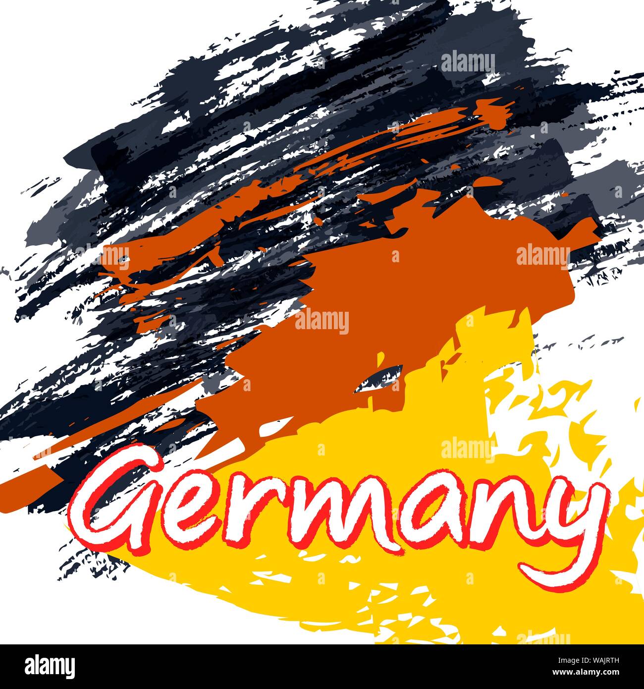 Grunge brush stroke with German national flag. German National Day ...