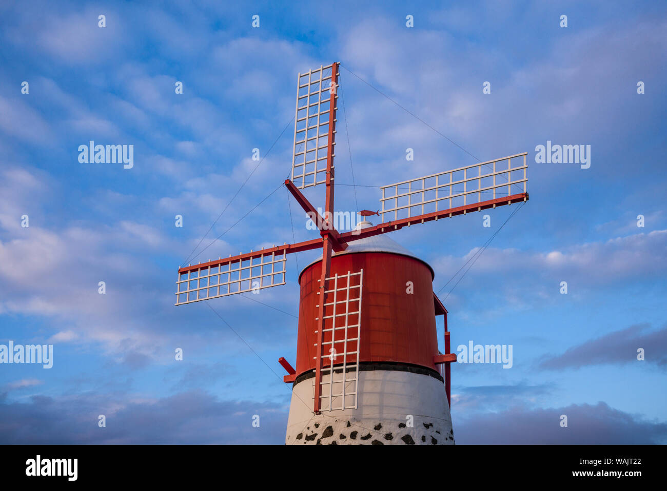Portugal, Azores, Pico Island, Madalena. Traditional windmill Stock ...