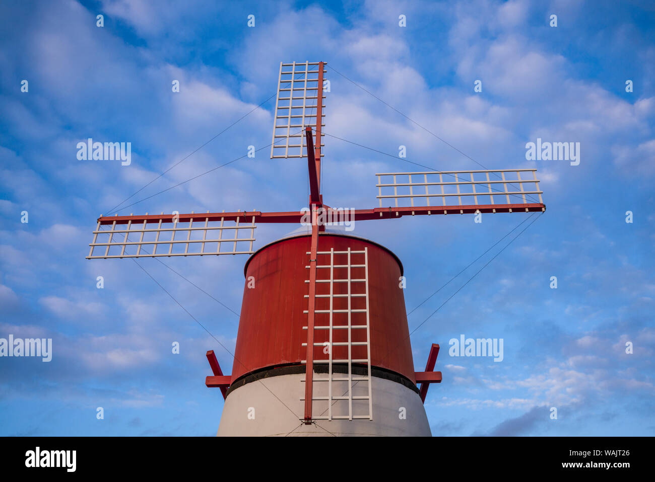 Portugal, Azores, Pico Island, Madalena. Traditional windmill Stock ...
