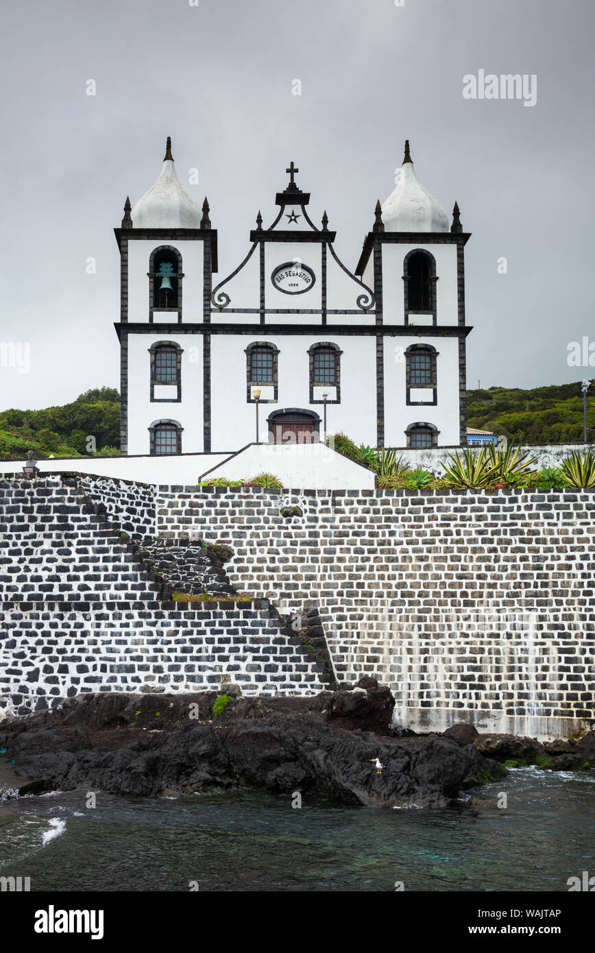 Portugal, Azores, Pico Island, Calheta de Nesquim. Village church Stock ...
