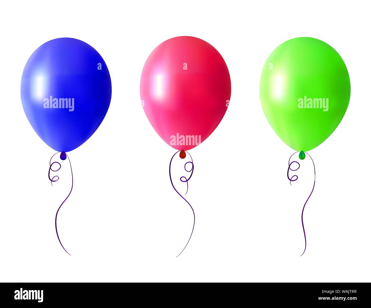 Balloon. Set of colored realistic rubber balloons for festive design ...