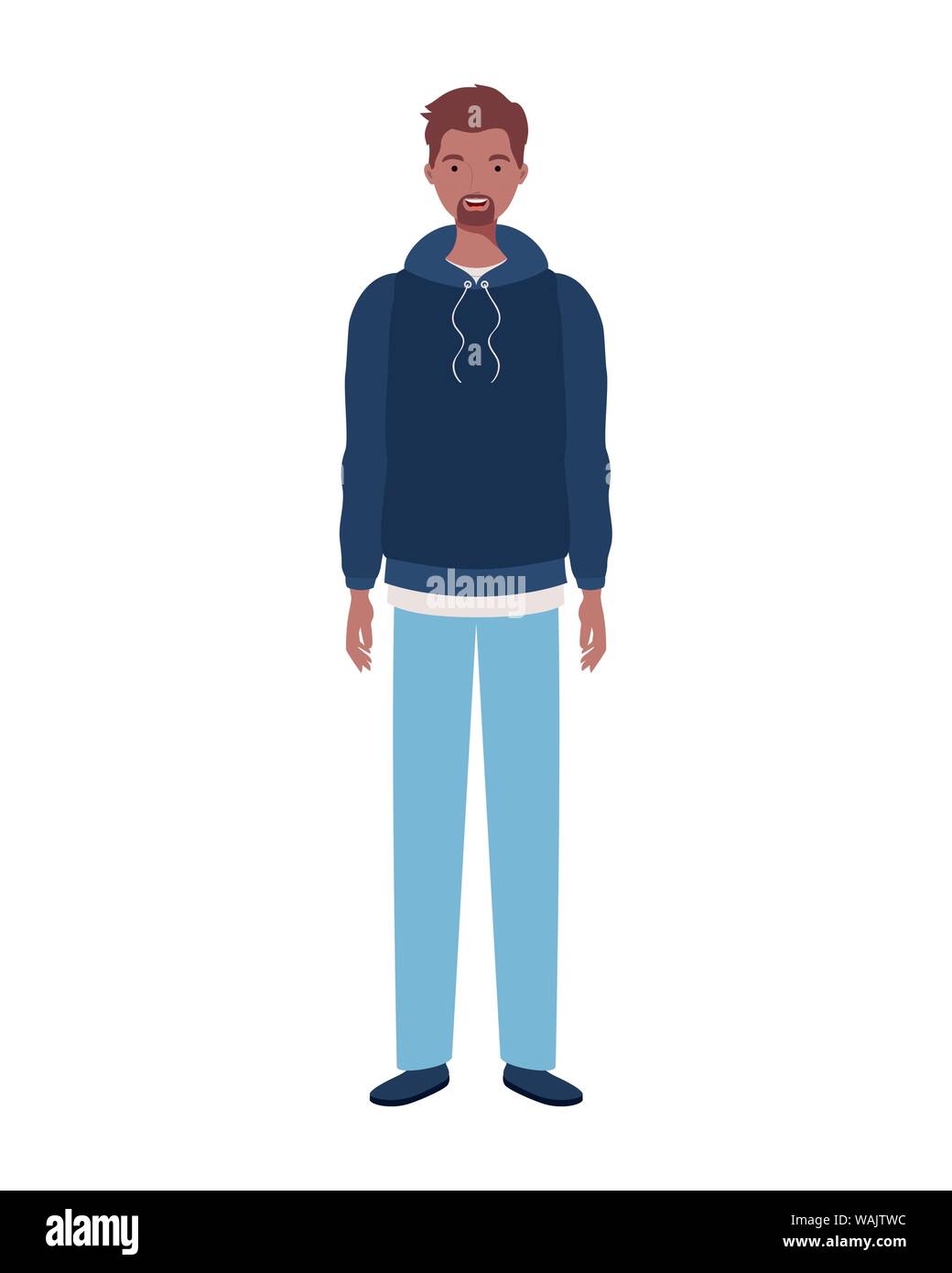 young man standing on white background Stock Vector Image & Art - Alamy