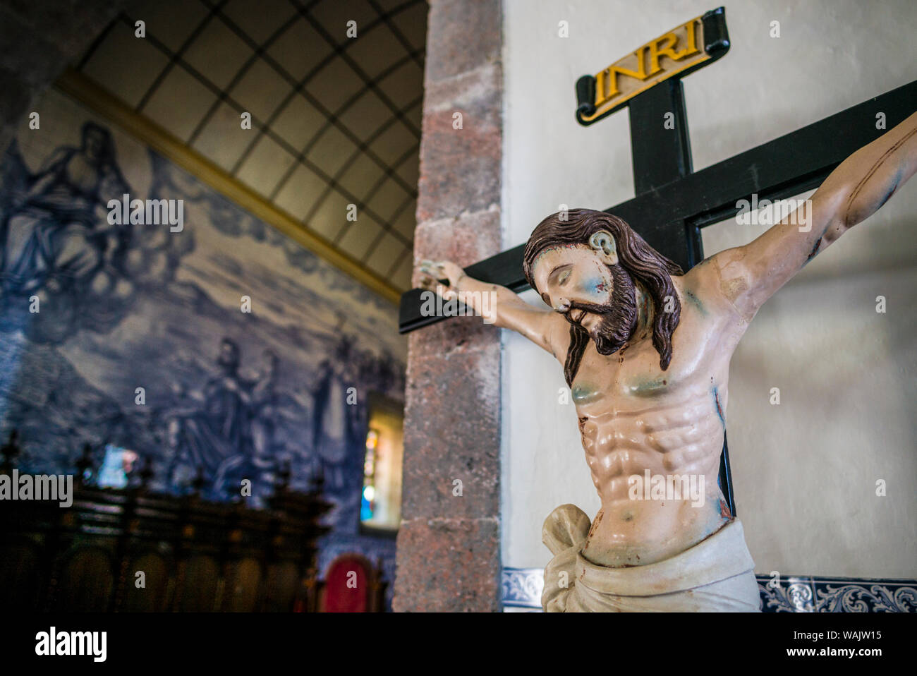 Portugal, Azores, Sao Jorge Island. Norte Grande, Igreja Nossa Senhora ...