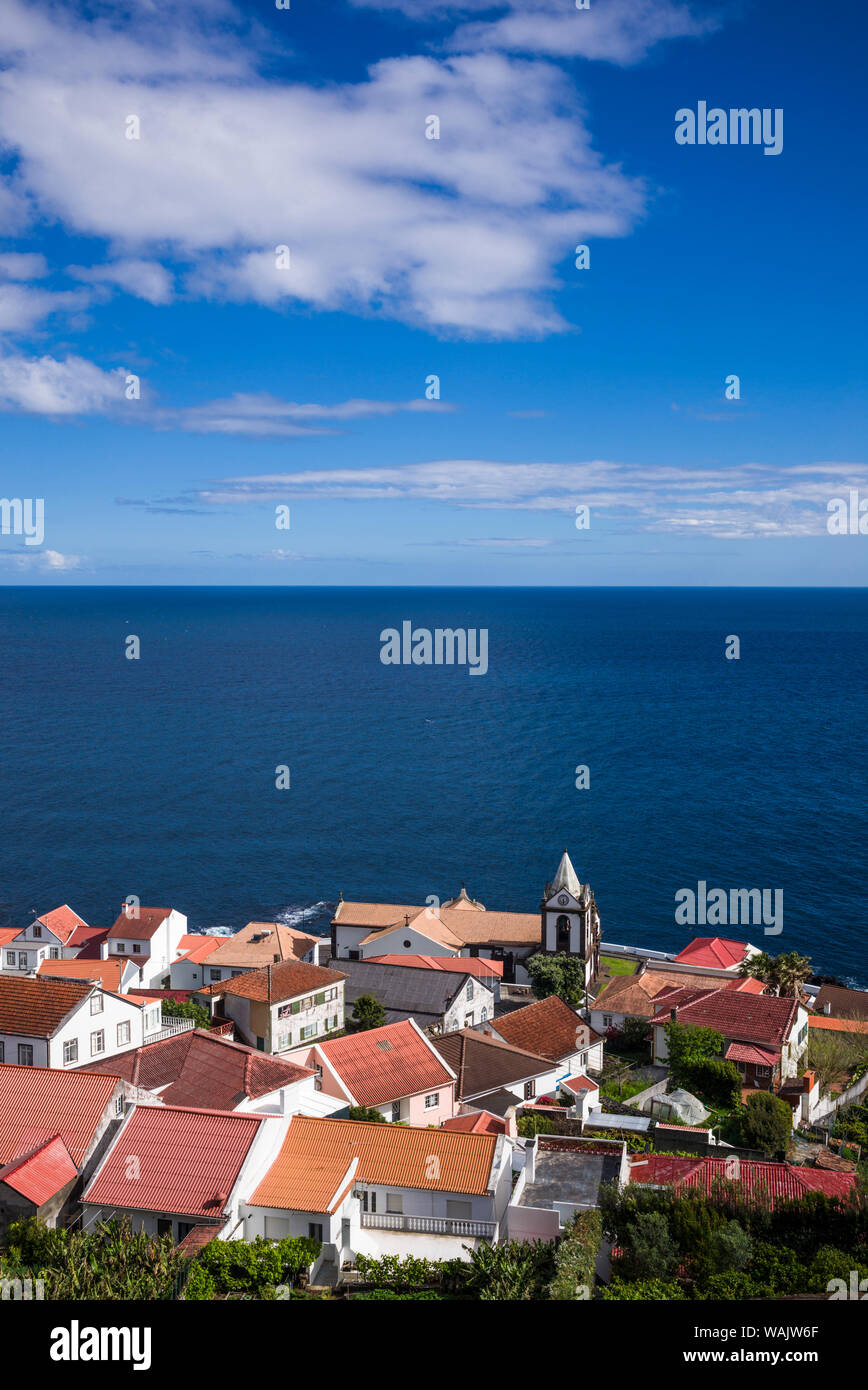 Portugal, Azores, Sao Jorge Island. Calheta, elevated town view Stock ...