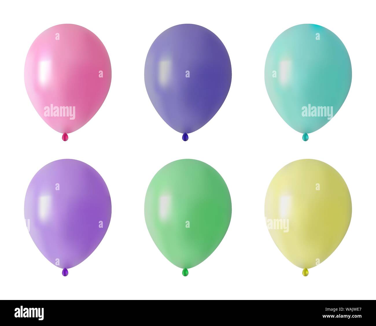 Balloon. Set of colored realistic rubber balloons for festive design ...