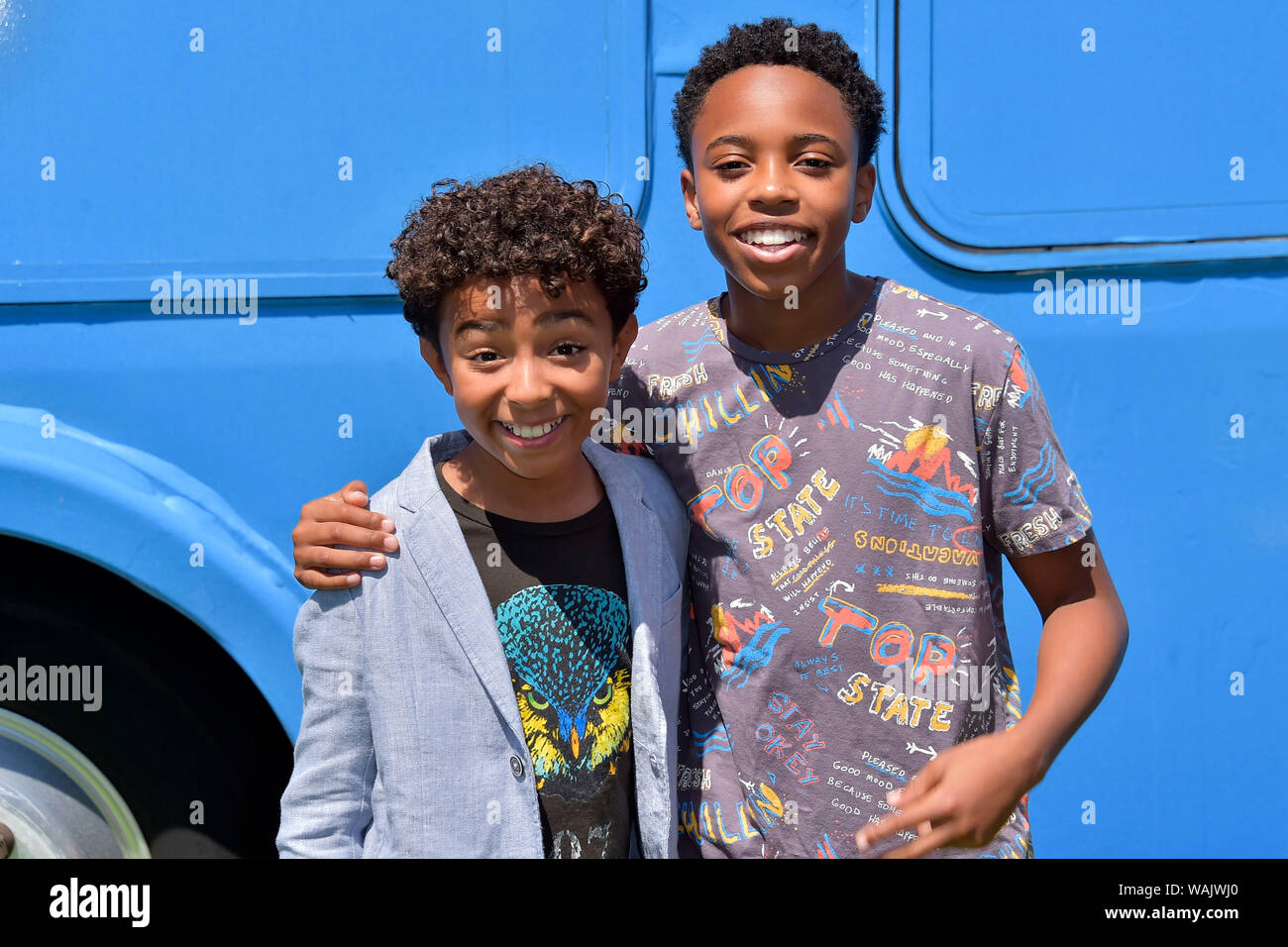 Micah Abbey and Dallas Young attending 'The Angry Birds Movie 2 ...