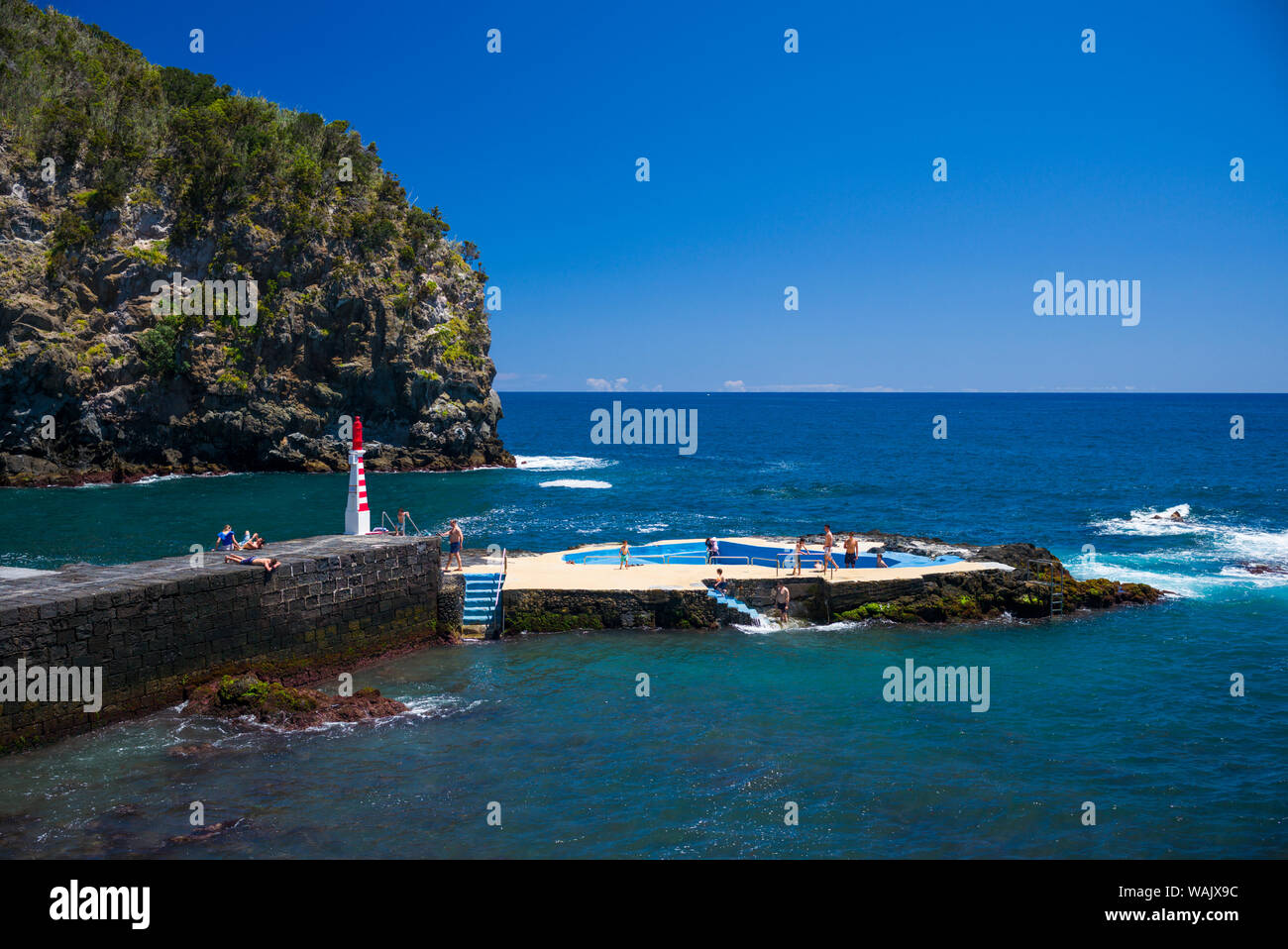 Portugal, Azores, Sao Miguel Island, Caloura. Swimming pool Stock Photo ...