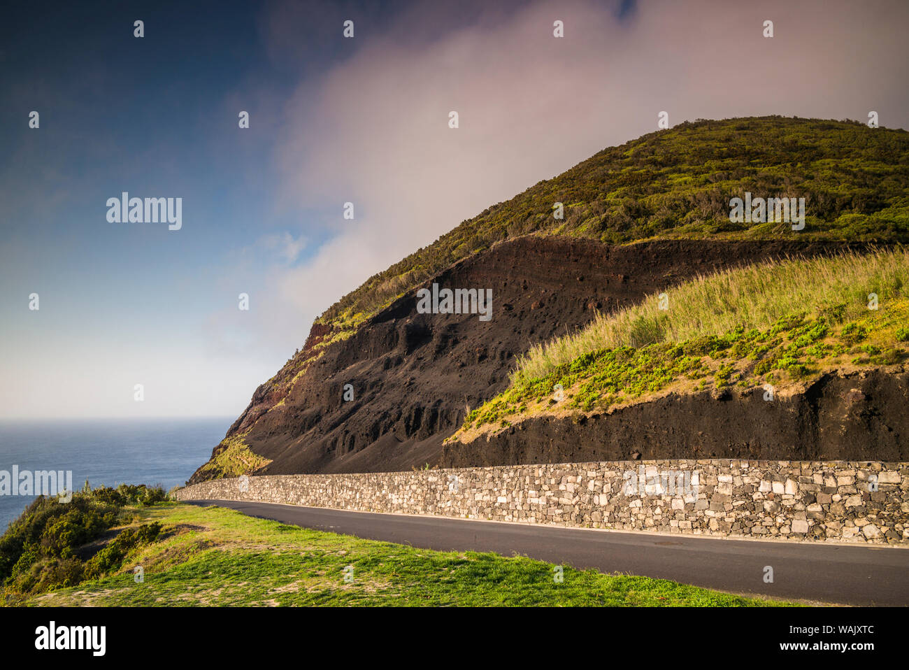 Portugal, Azores, Sao Miguel Island, Ponta da Ferraria coastal road ...