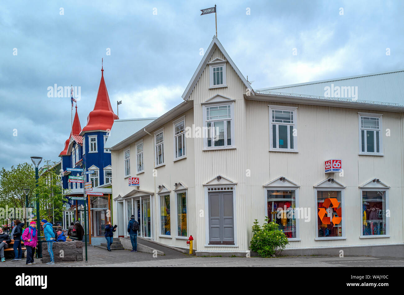 Akureyri, Iceland - June 2, 2019: Traditional architecture in the old ...