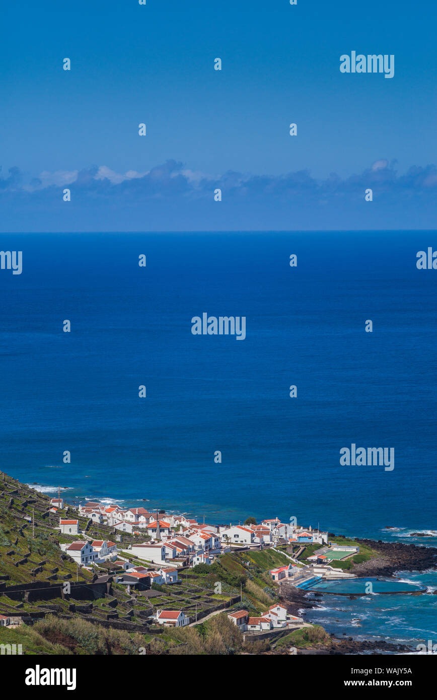 Portugal, Azores, Santa Maria Island, Maia. Elevated town view Stock ...