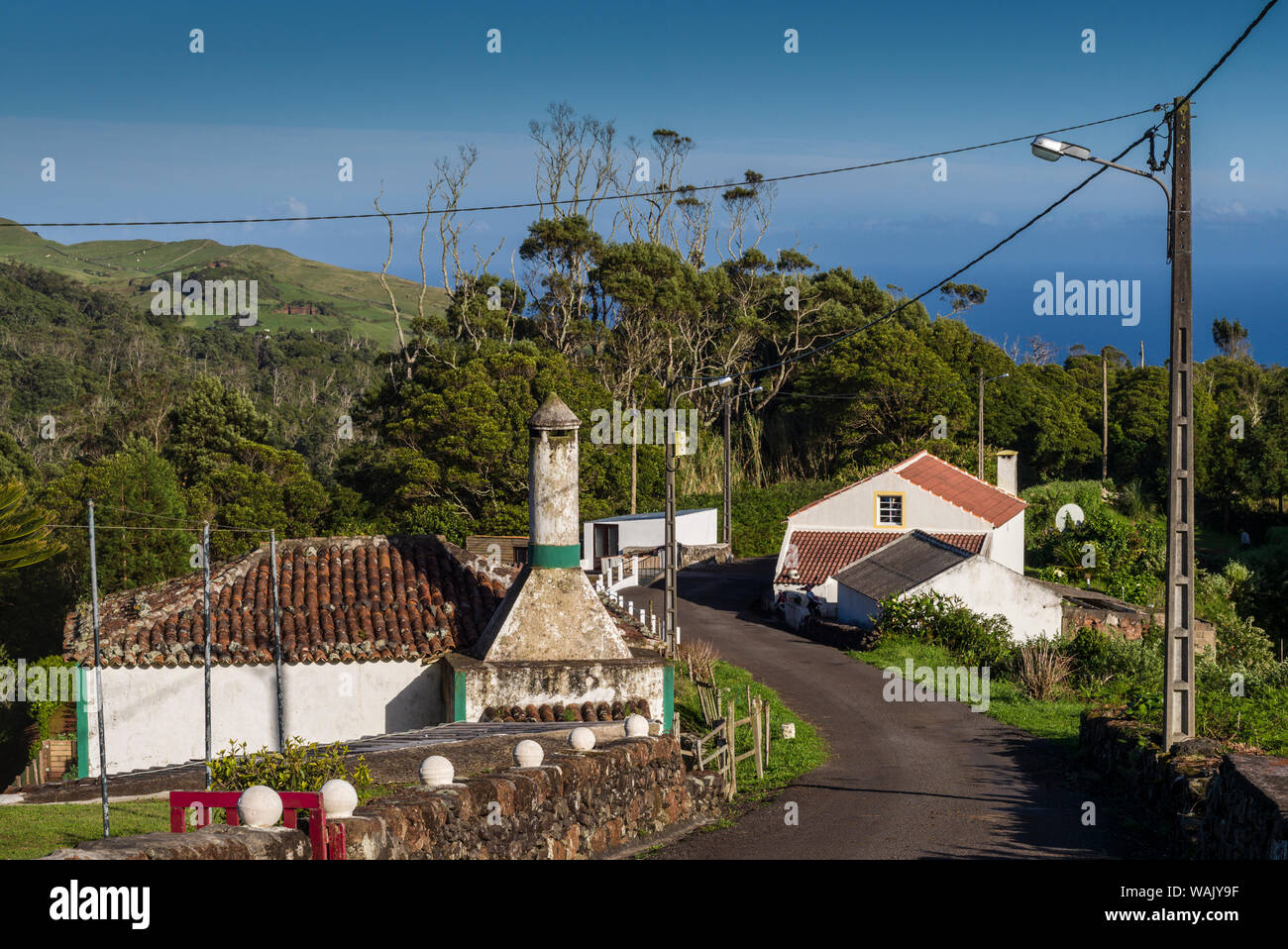 Portugal, Azores, Santa Maria Island, Gloria. Houses with traditional ...