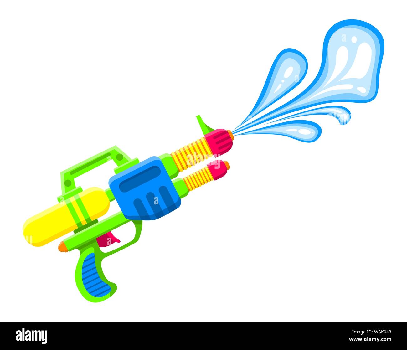 Shooting water gun. Bright multi-colored children s toy. Isolated ...