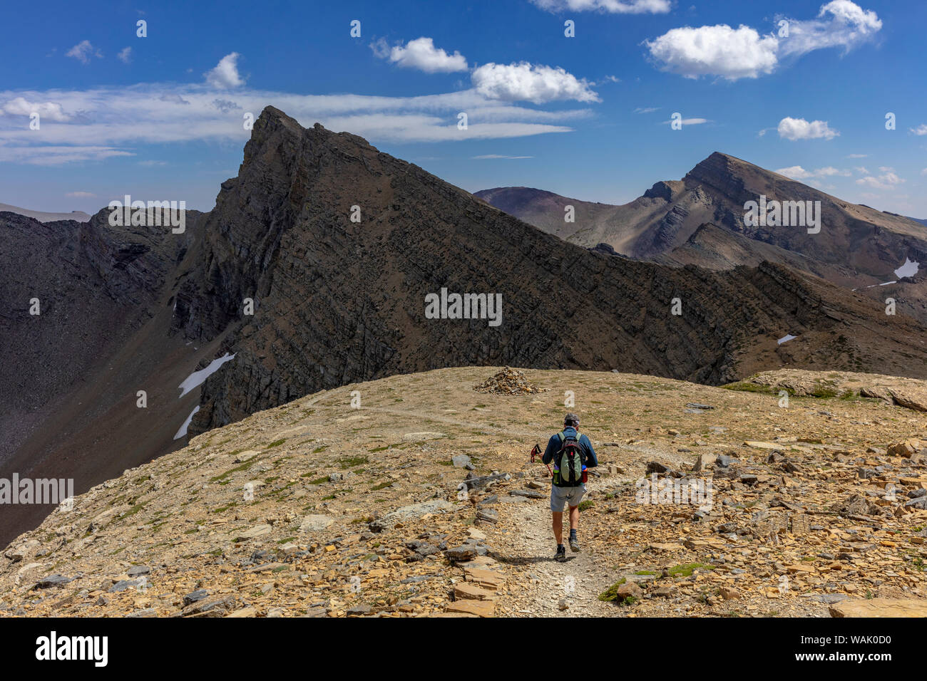 Hiking on the Siyeh Pass Trail in Glacier National Park, Montana, USA ...