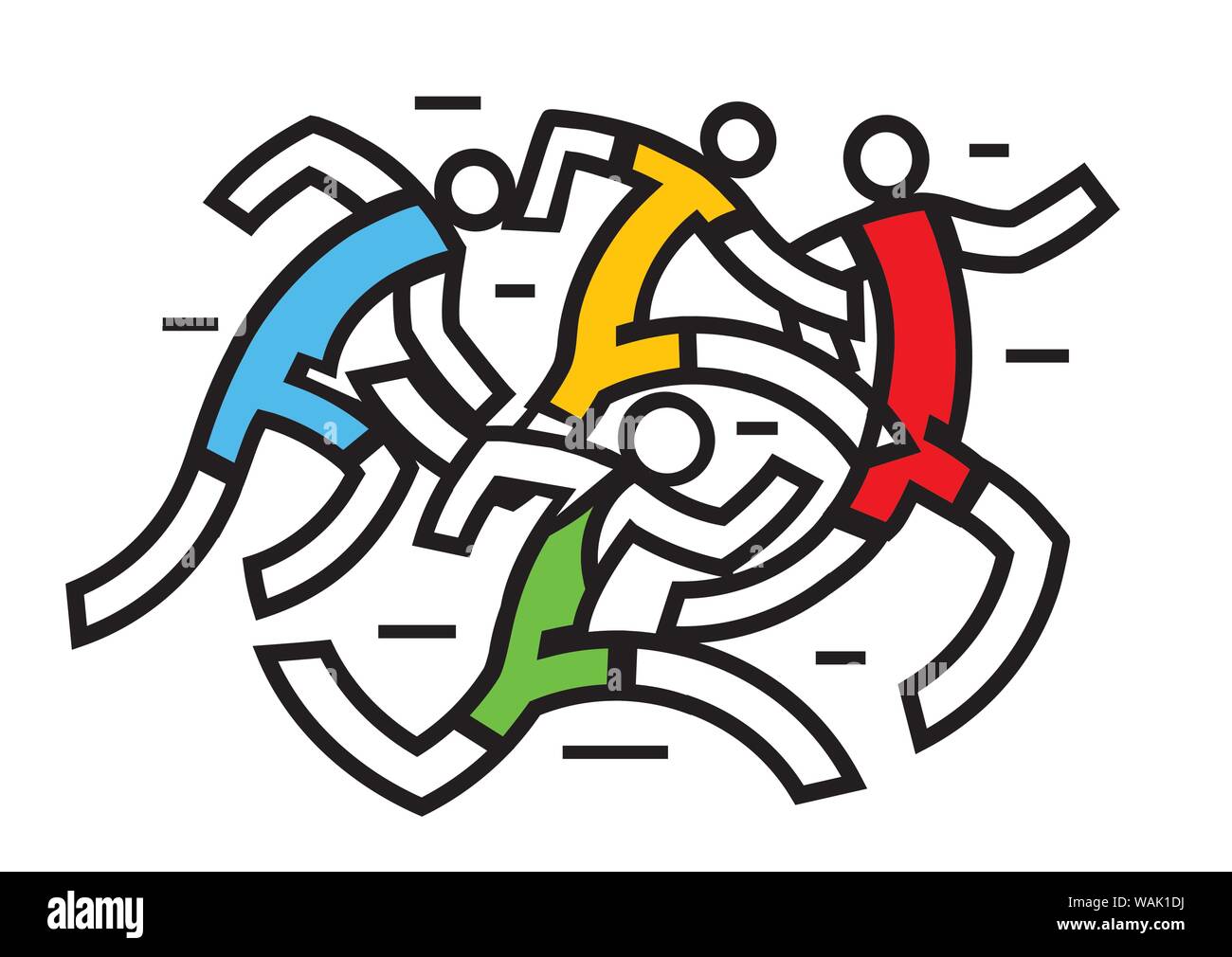Running racers abstract stylized. Colorful abstract stylized ...