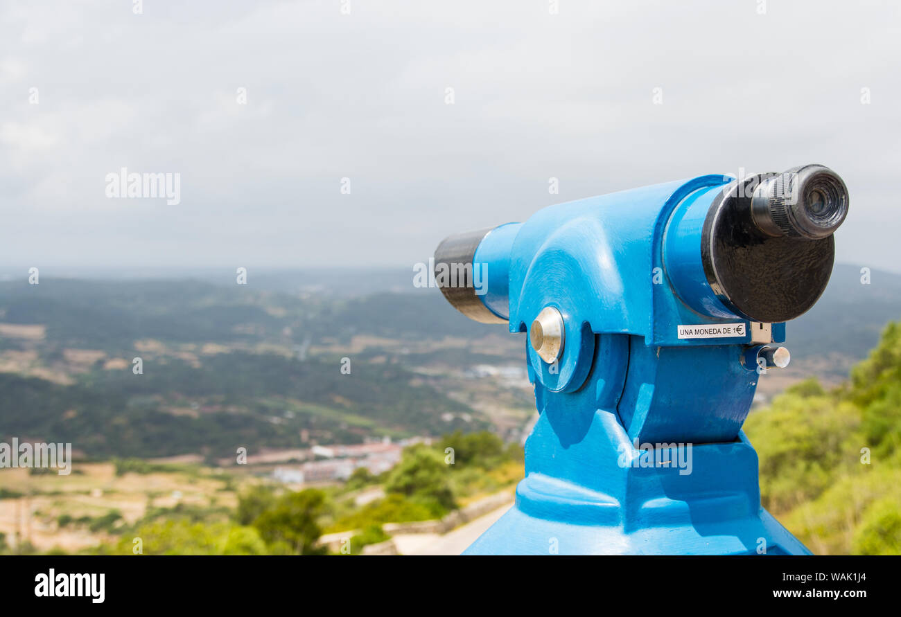 Tower viewer or tourist telescope with magnificent views and space for ...