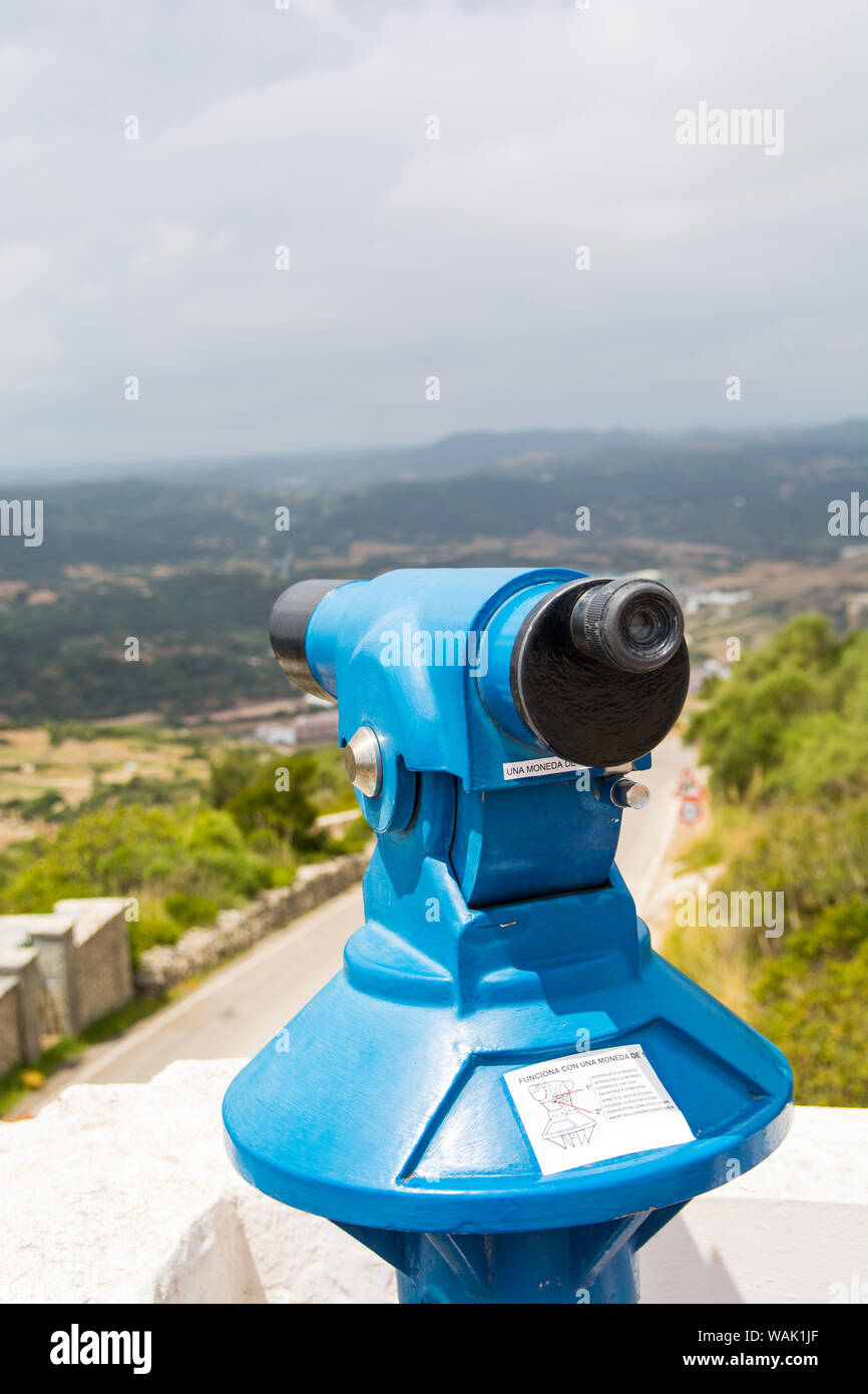 Tower viewer or tourist telescope with magnificent views Stock Photo ...