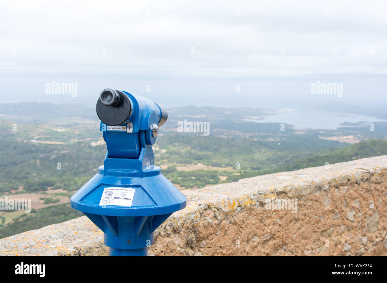 Tower viewer or tourist telescope with space for copy on the right ...