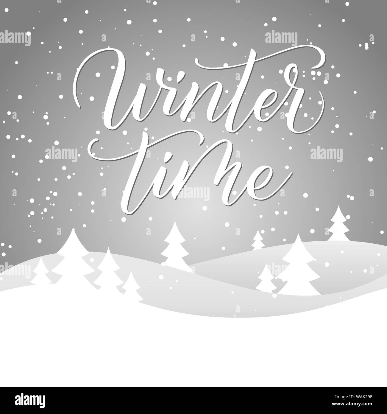 Winter time season illustration Stock Vector Images - Alamy