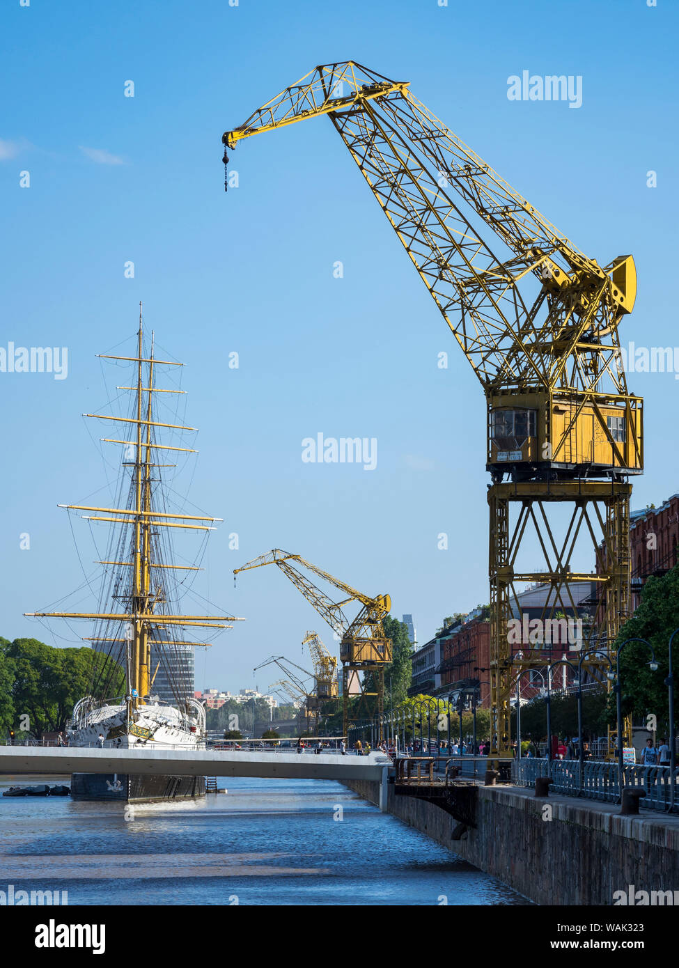 The museum ship Fragata Sarmiento at Dique 3. Puerto Madero, the modern ...