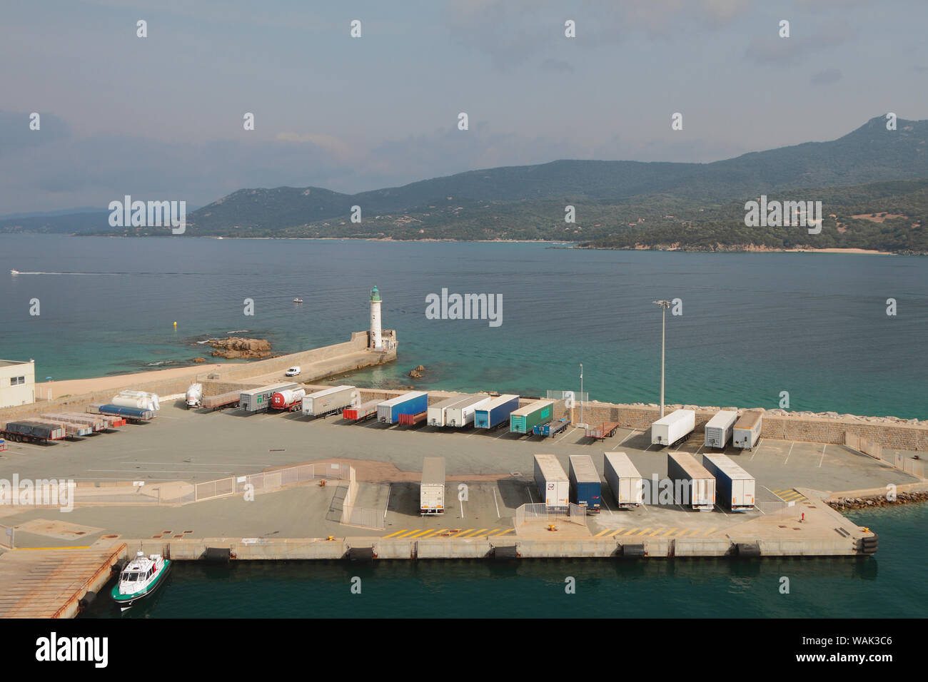 Propriano, Corsica, France - Jul 07, 2019: Cargo wharf at port Stock ...