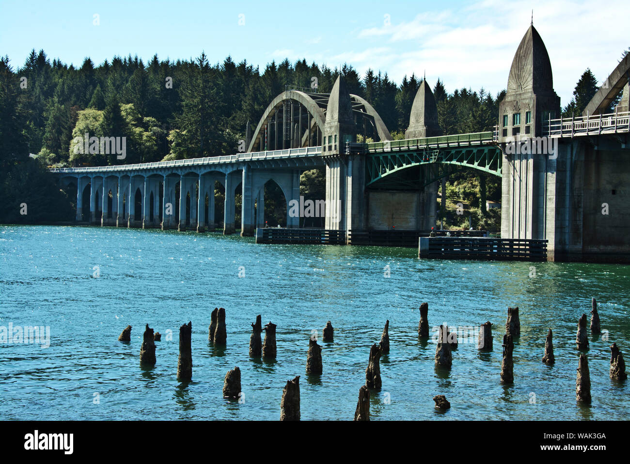 Siuslaw River Bridge, Old Town, Florence, Oregon, USA Stock Photo - Alamy
