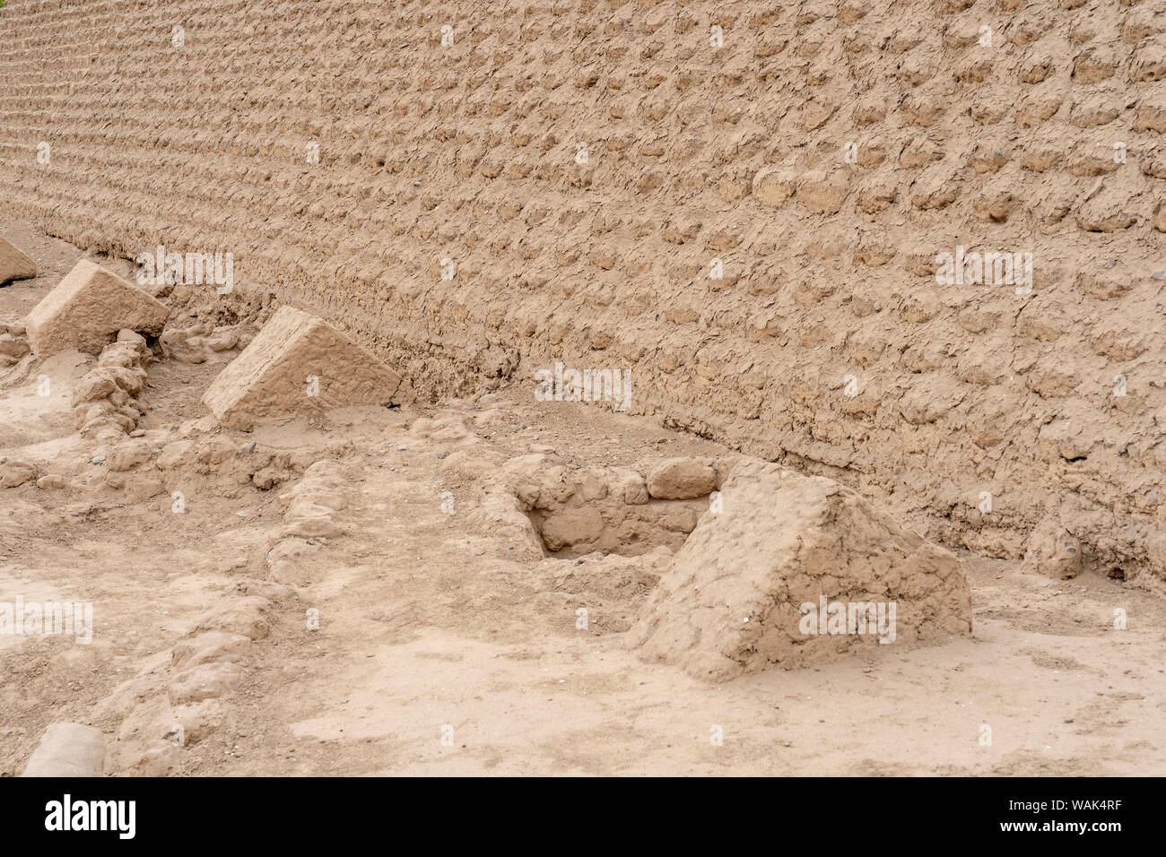 Lima, Peru. Huaca Huallamarca, restored pre-Hispanic adobe pyramid ...